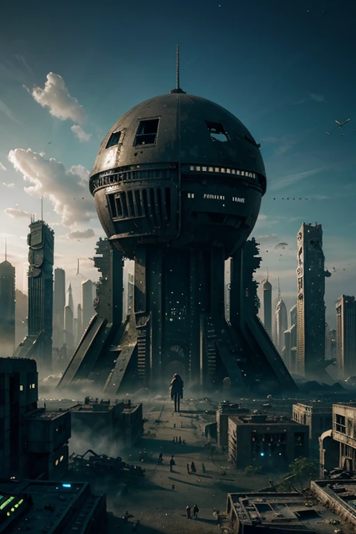 Highest quality、A ruined futuristic city、dim、Surrealism - SeaArt AI