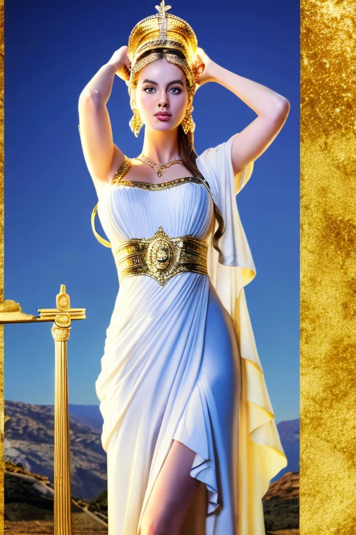 Realistic portrait (human) Athena Greek goddess of wisdom, strategy and ...