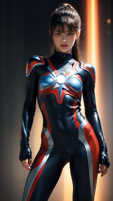 Ultraman, realistic, realistic, movie lights, young man in shiny red ...