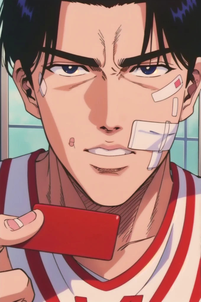 Masterpiece,best quality,highres,Mitsui Hisashi,1boy,solo,black hair ...