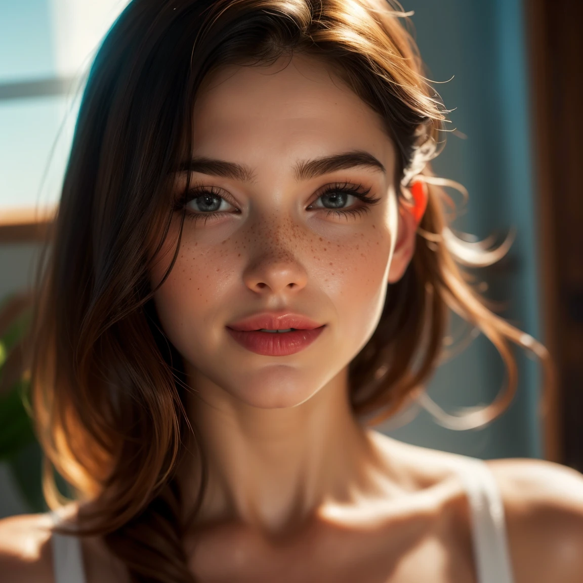 Ultra-realistic full-face photorealistic image of a goddess with a ...