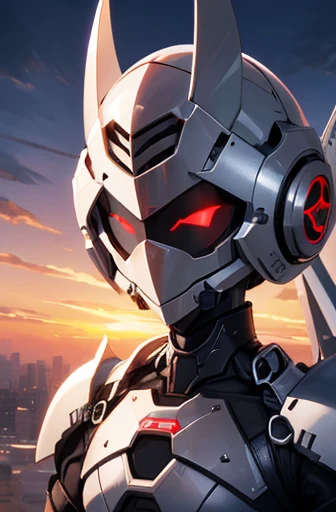 MECA,Mobile weapons,white,Nightmare Frame,sunset,{masterpiece - SeaArt AI