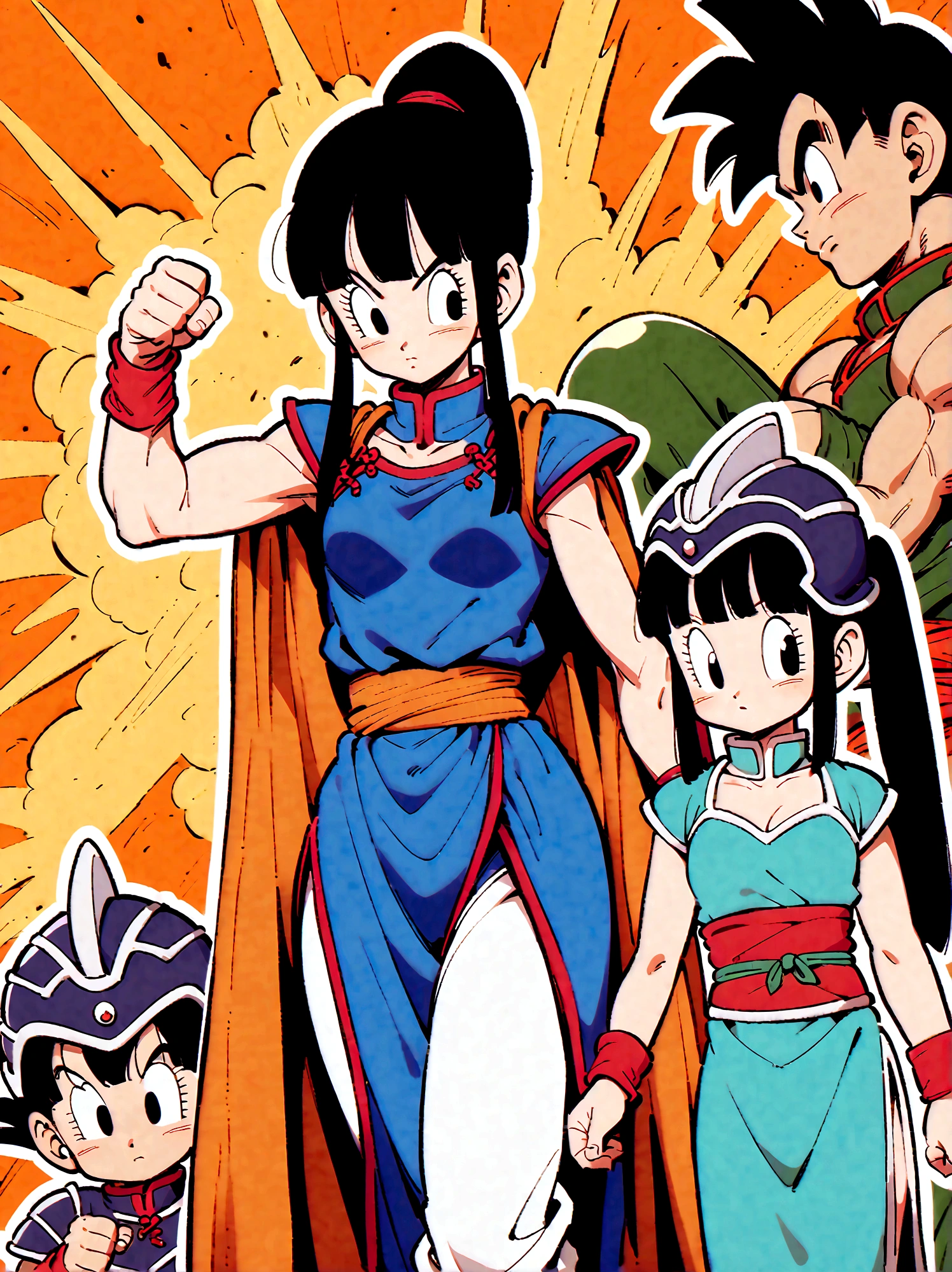 Dragon Ball, chi chi, black eyes, black hair, long hair, hime cut ...