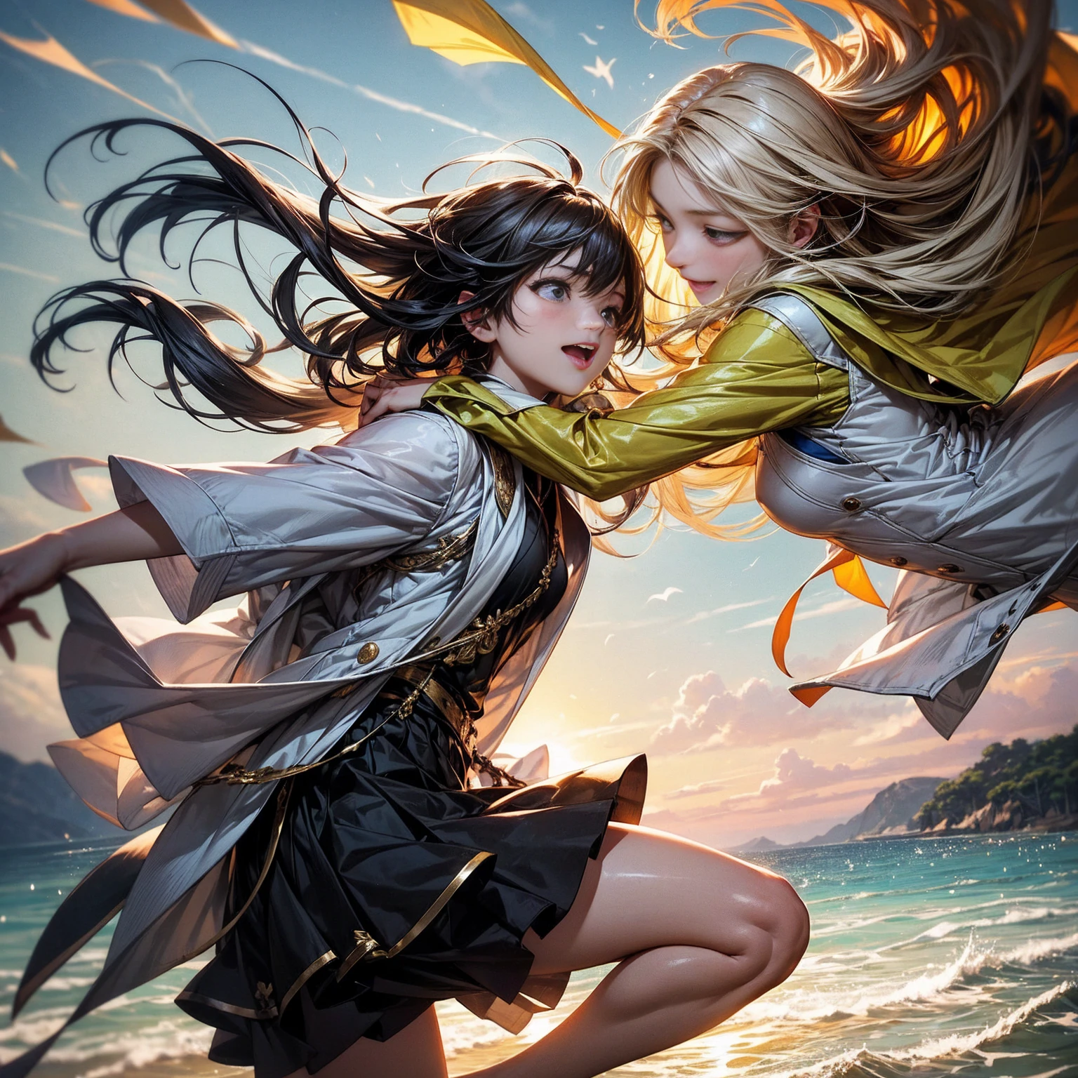 Details of the scene description: time: evening、When the sun began to ...