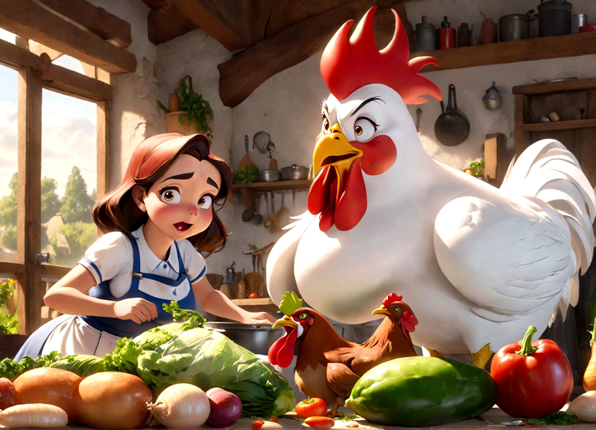 A classic 50s Looney Tunes style cartoon, Foghorn Leghorn the rooster ...