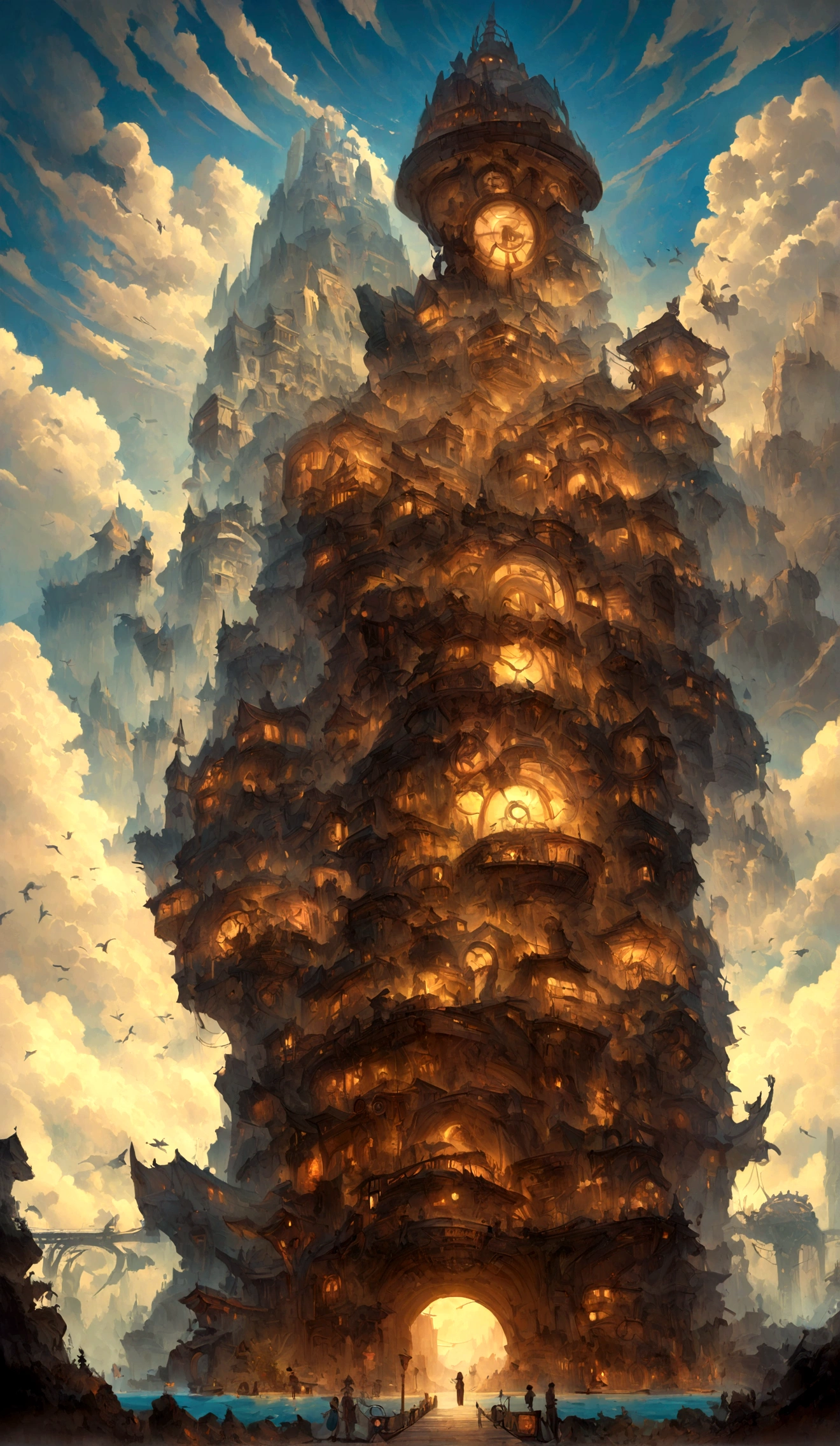 Fantasy Art, ultra wide-shot, birds eye veiw, Painting, Detailed ...