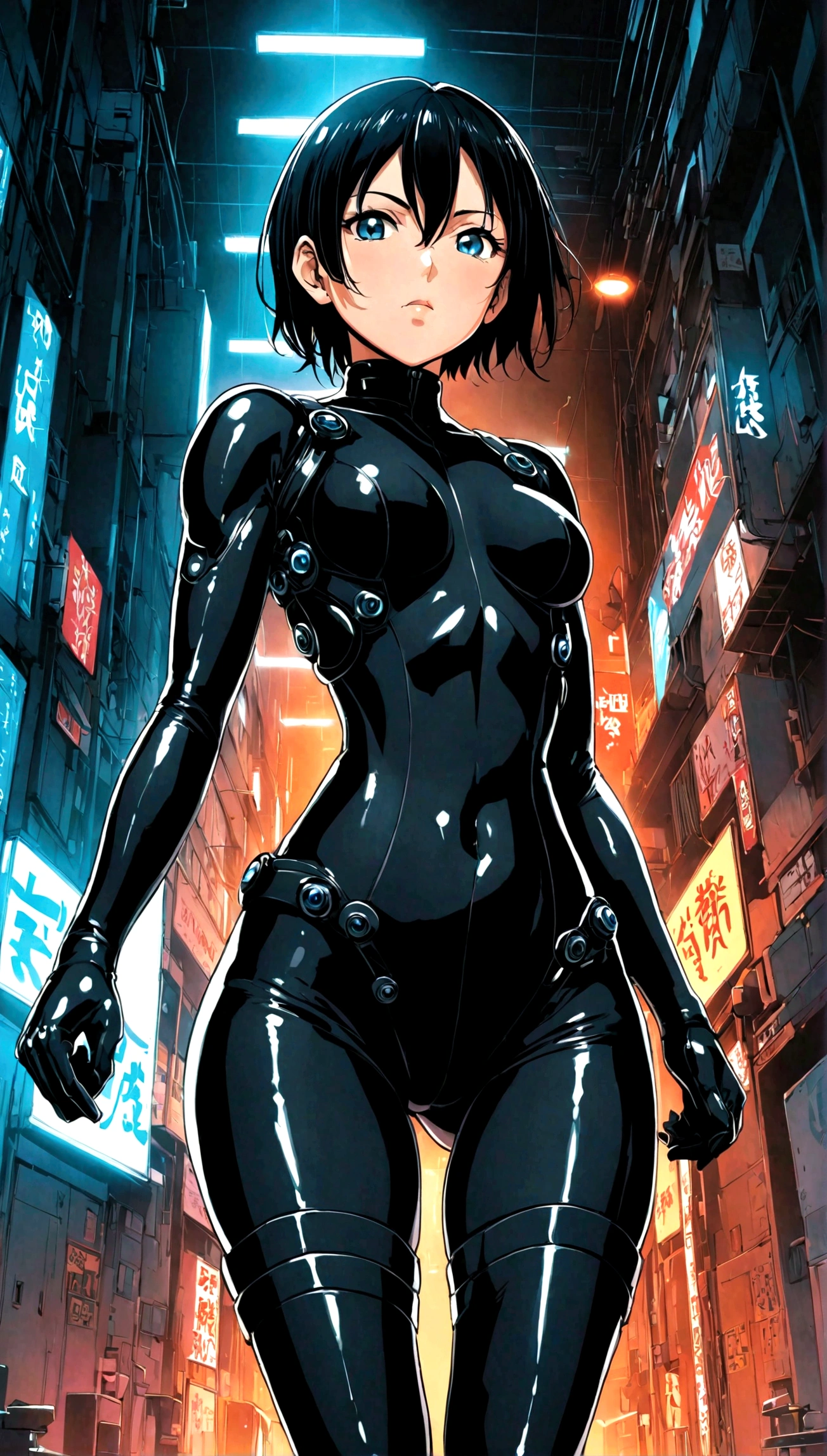 Japanese Manga《GANTZ》, Kei Kishimoto, short hair, medium breast - SeaArt AI