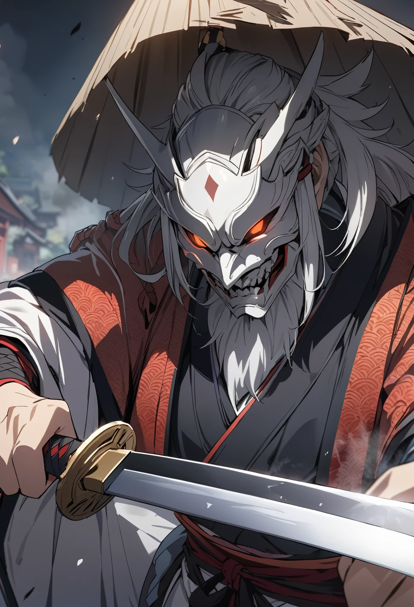 Anime character with a sword and a hat on his head - SeaArt AI