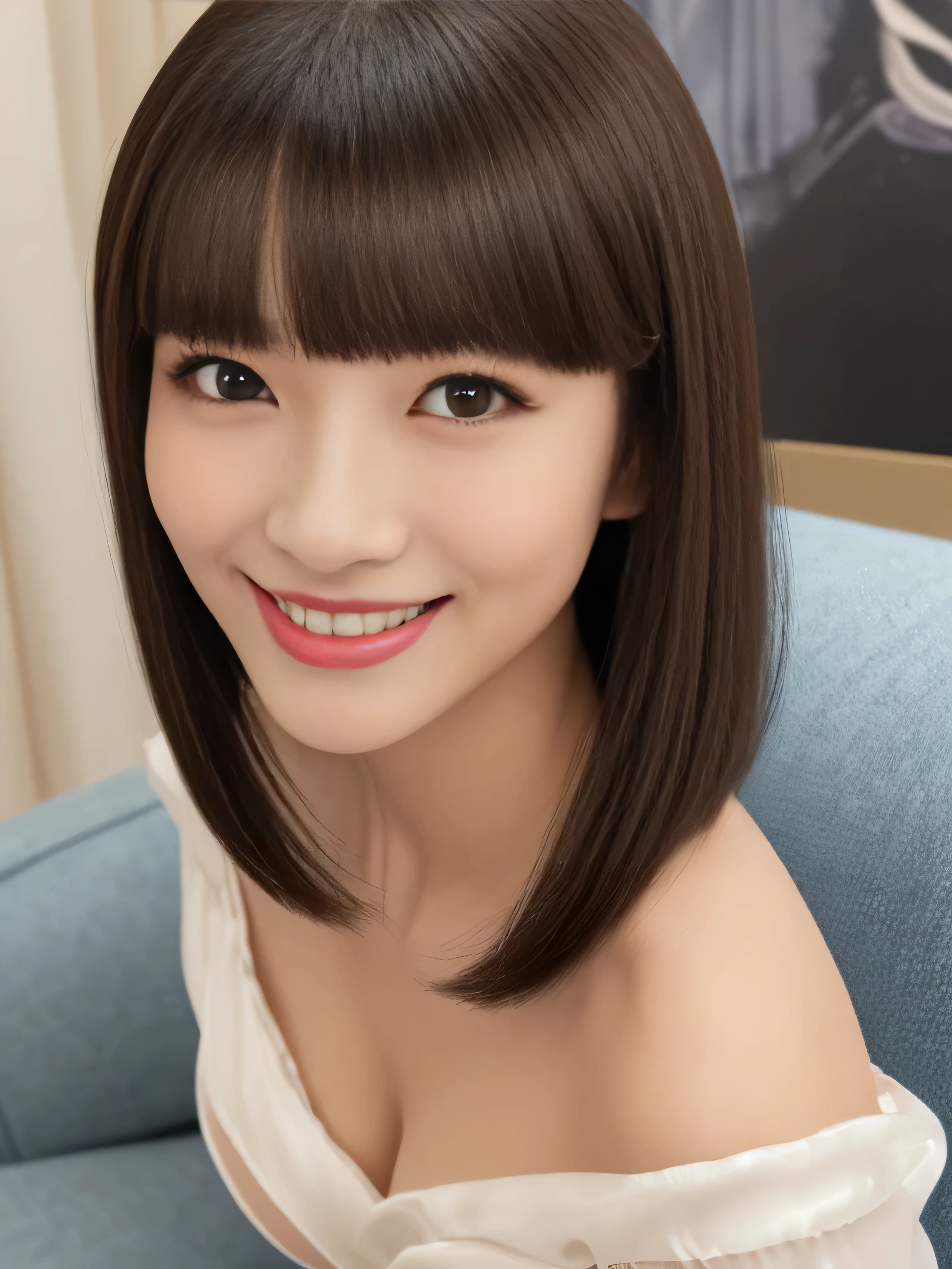 A close up of a woman with a very short hair - SeaArt AI