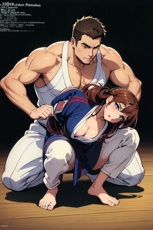 (high resolution:1.3), (16k, Detailed Images), A man and a girl doing judo - SeaArt AI