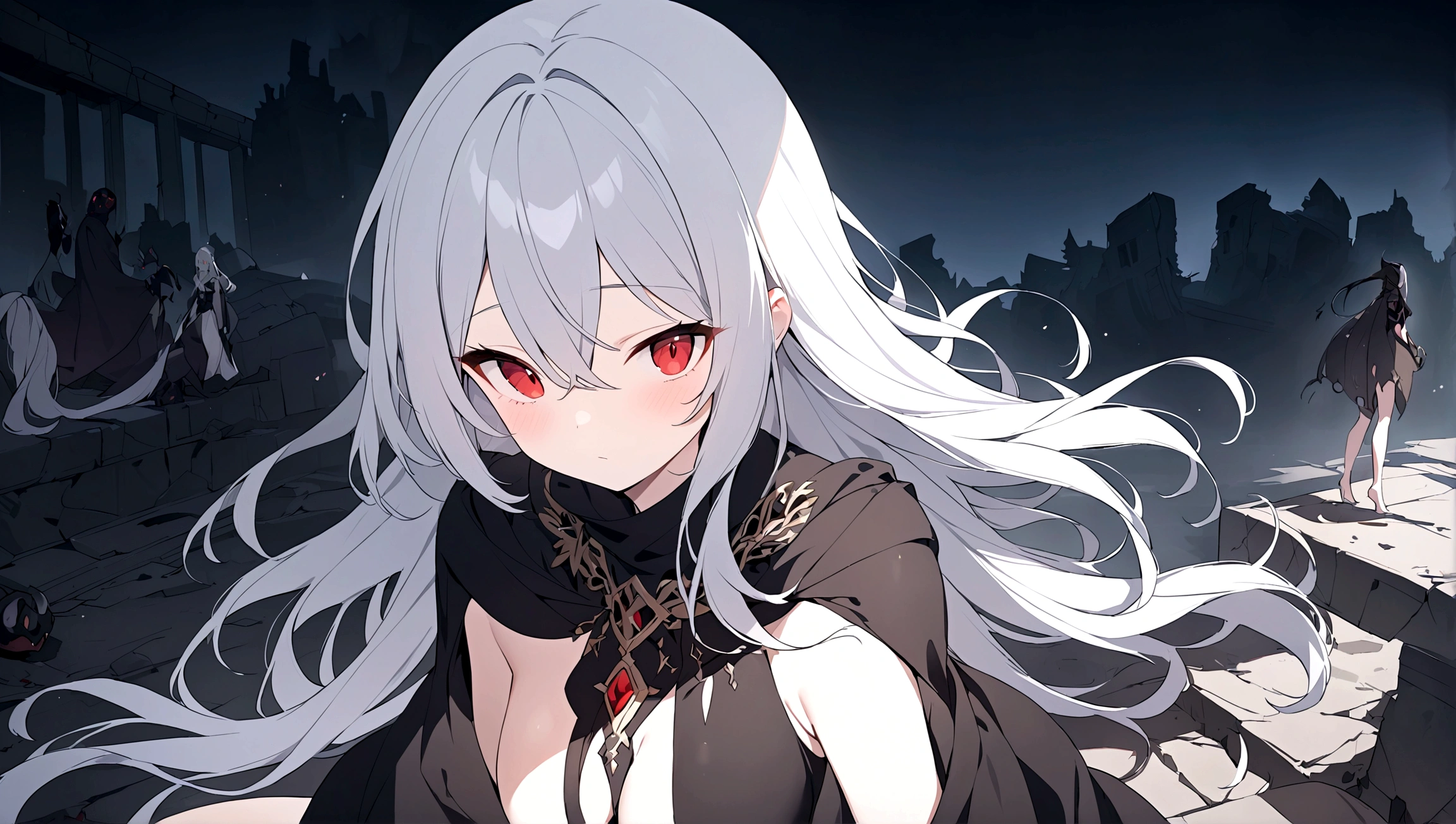 A girl，alone，masterpiece，best quality，white hair，white hair，white hair ...