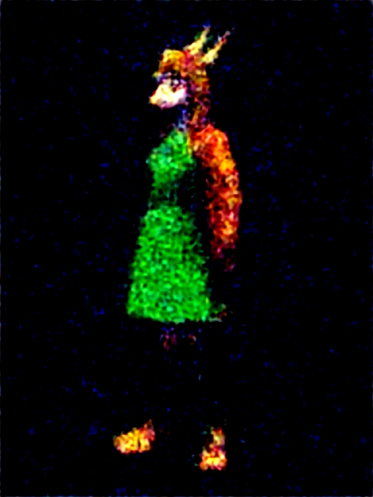 Furry female, snout, red headwear, red jacket, mouse girl, green eyes ...