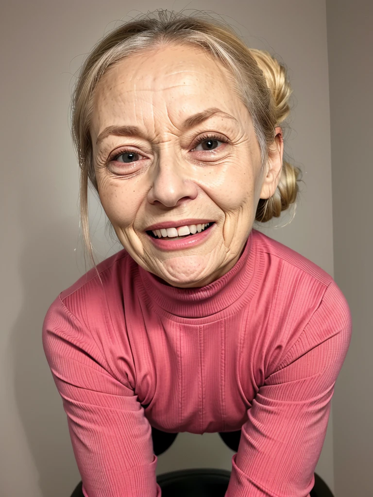 Photo of a skinny very old wrinkly-faced faced mature blonde prostitute ...