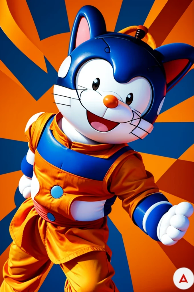 Make an AI picture of doraemon character Gian in goku outfit - SeaArt AI