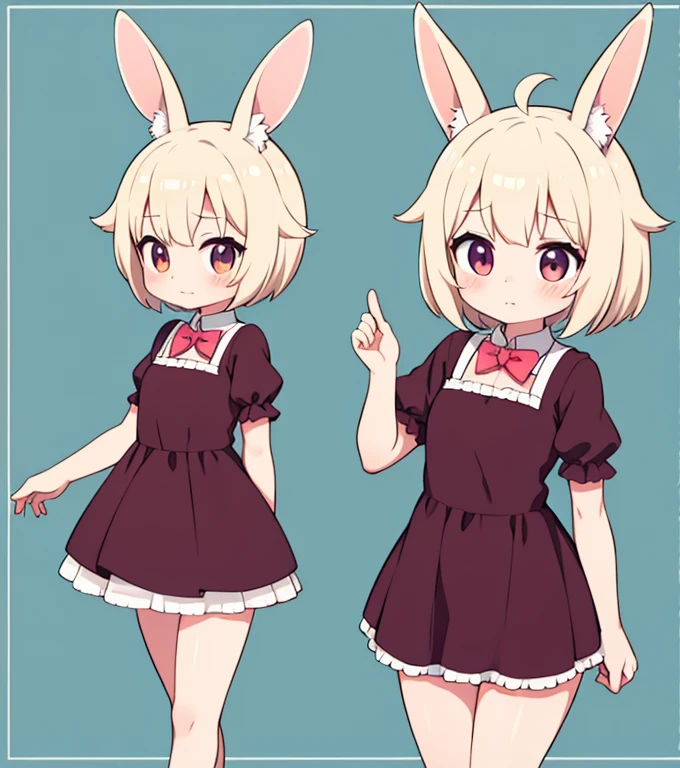 Rabbit girl, kemono, dress, cute look, short hair - SeaArt AI