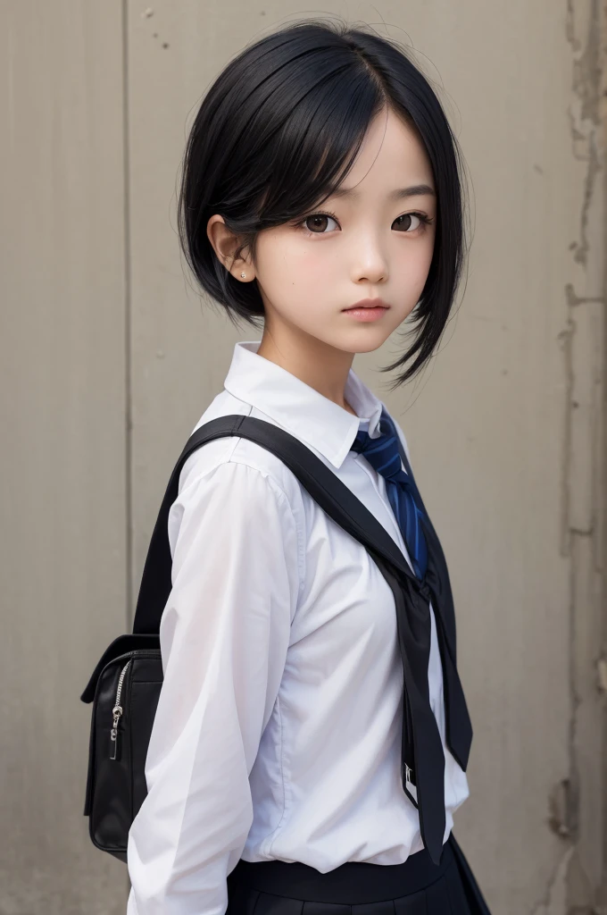 ((school)), ((masterpiece)), (detailed), tomboy black hair - SeaArt AI