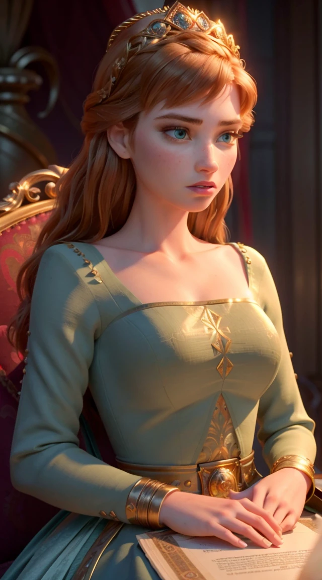 Elegant detailed portrait of a beautiful regal queen woman named anna ...