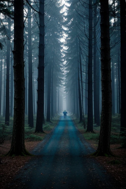 Blue fantastic forest with vampires - SeaArt AI