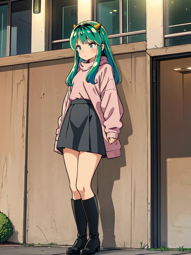 Masterpiece, Highest quality, 1 Girl, Lum, happy, blush, Grey knit ...