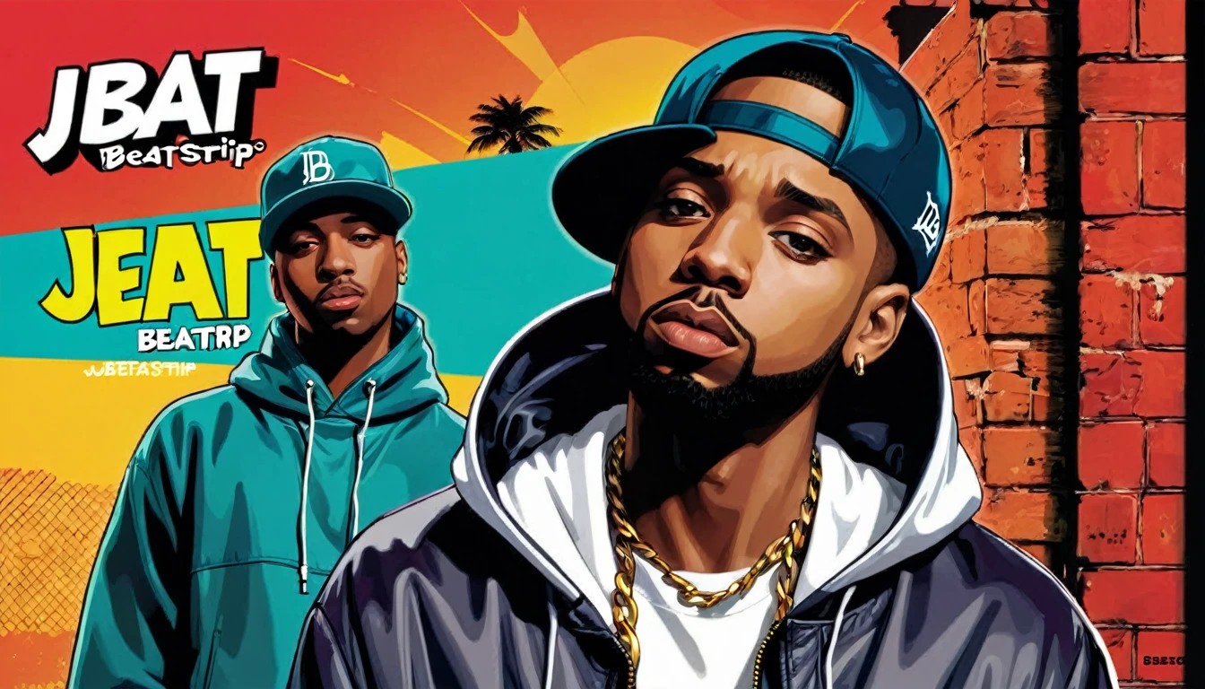 Cover of a rap track on the subject "Jbeatstrip" - SeaArt AI