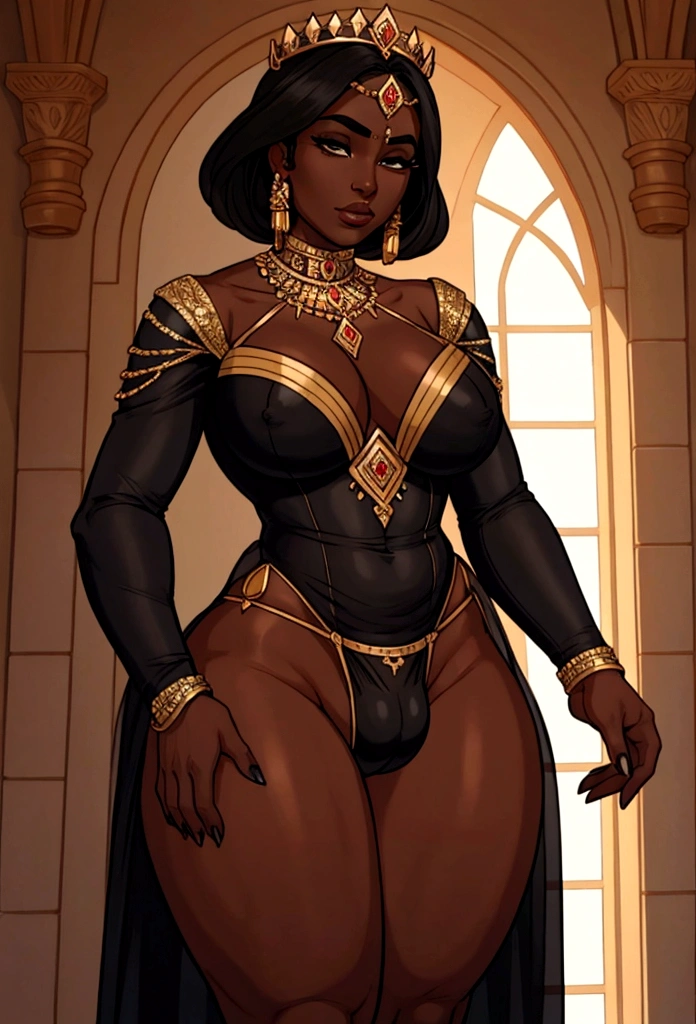 Dark skin queen woman ppenis bulge futa - SeaArt AI
