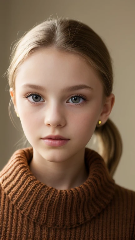 Portrait of a russian tween, 12 years old, cute face, Slim, Tortitz ...
