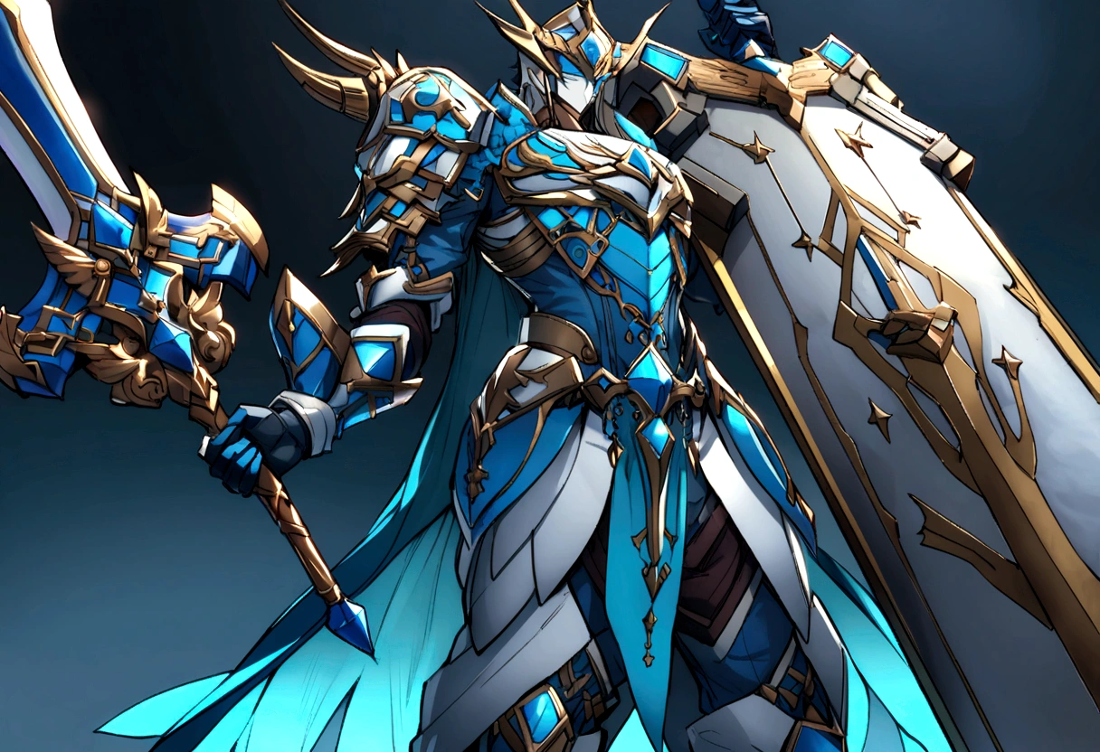 Legendary greatsword with blue details - SeaArt AI