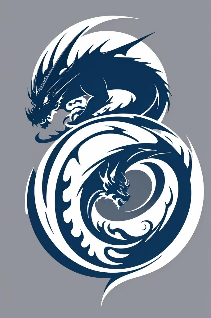 (dragon),(logo), (Jiu-jitsu) , (minimalist ) - SeaArt AI