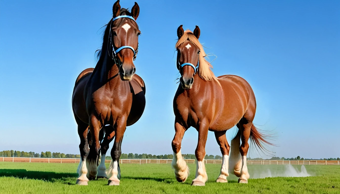 Big Belgian draft horse mare (side view). big bum. very short tail ...