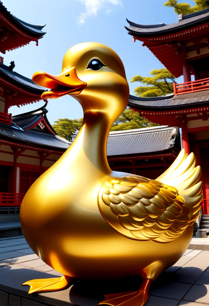 Giant Golden Duck 、I enjoy trading FX using a PC.、Japan anime style ...