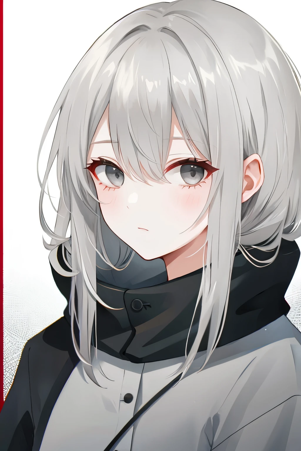 Anime Girl With Silver Hair And Silver Eyes