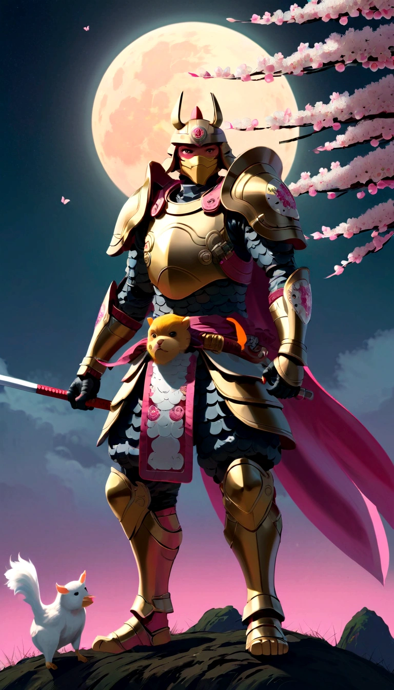 Momotaro, Cyberpunk, (日本warrior刀, warrior), 1 man, Wakame, Peach ...
