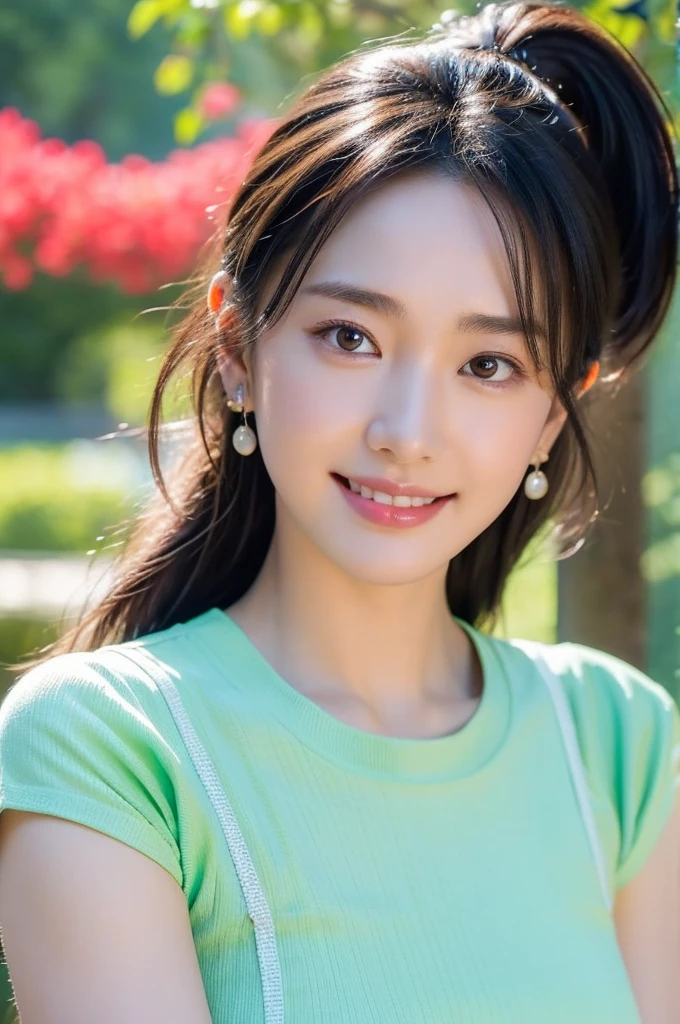 Portrait of a girl, Yui Aragaki, 16 years, Smiles, in a beautiful ...