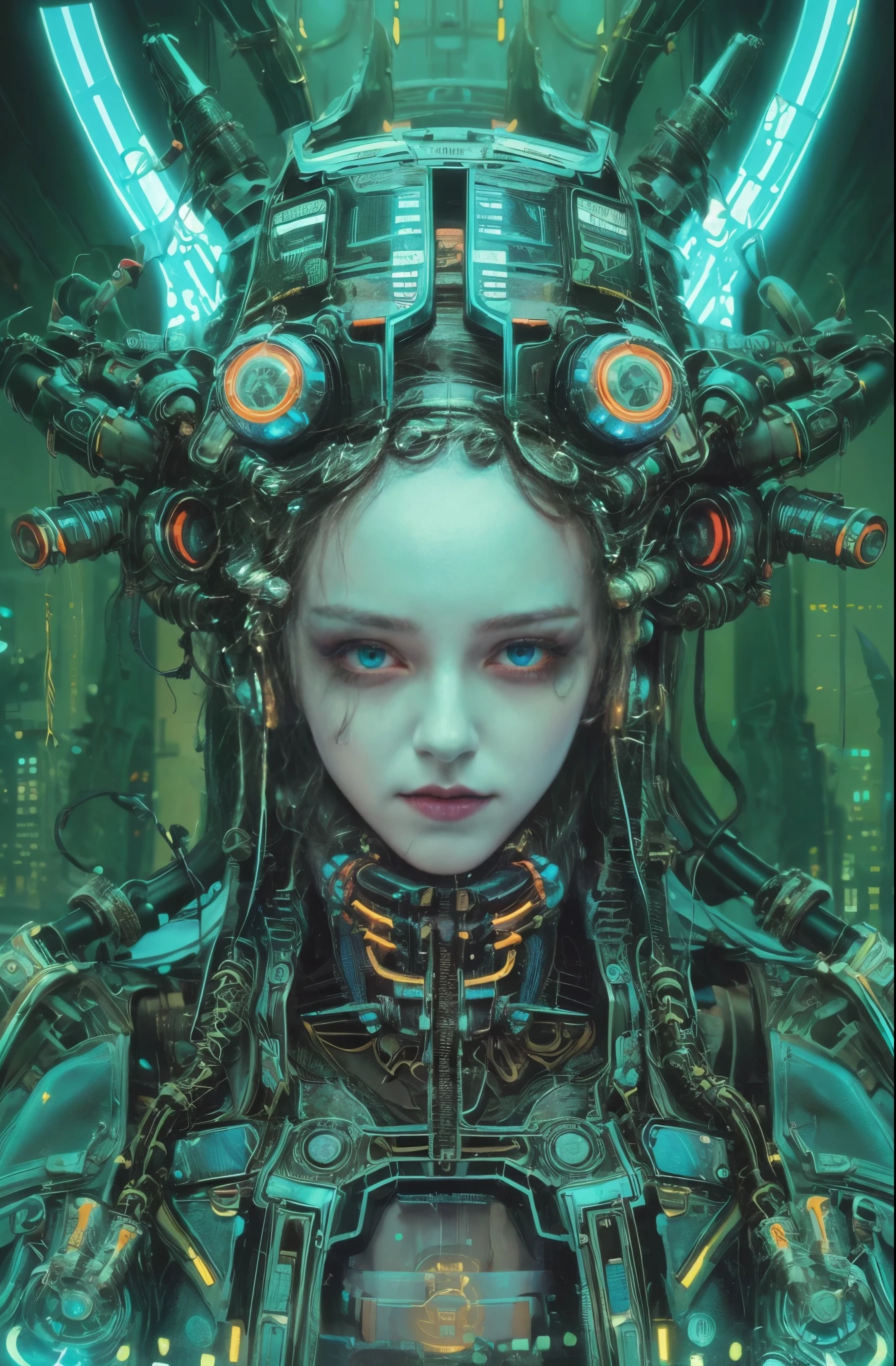 A woman in a futuristic suit with a large headpiece - SeaArt AI