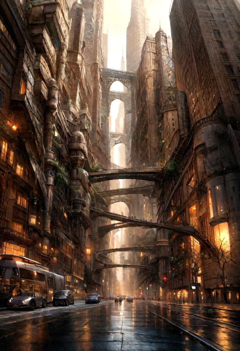 (the city of chicago, as designed by Doug Chiang). front view of the ...