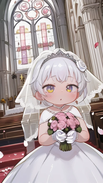 Masterpiece, Highest quality, One Girl，bride, White flowing bridal ...