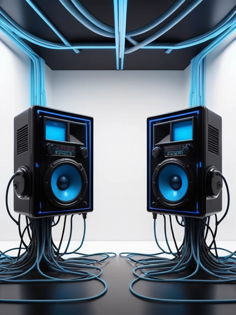 Music producer studio, infernal themed futuristic background image ...