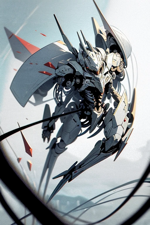 White,mechanical,Floating,round,Humanoid - SeaArt AI