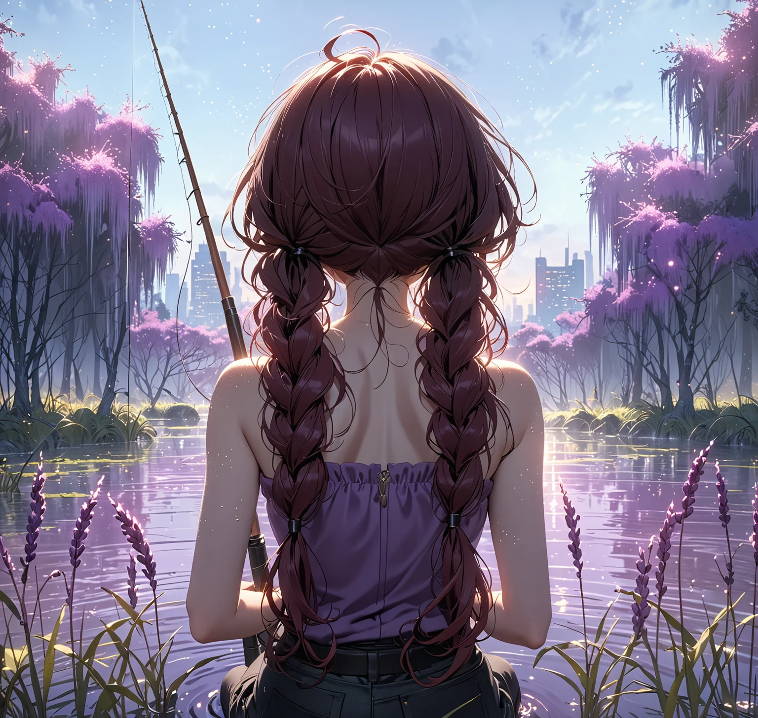 Masterpiece, best quality, light particles, 1 young woman, beautiful ...