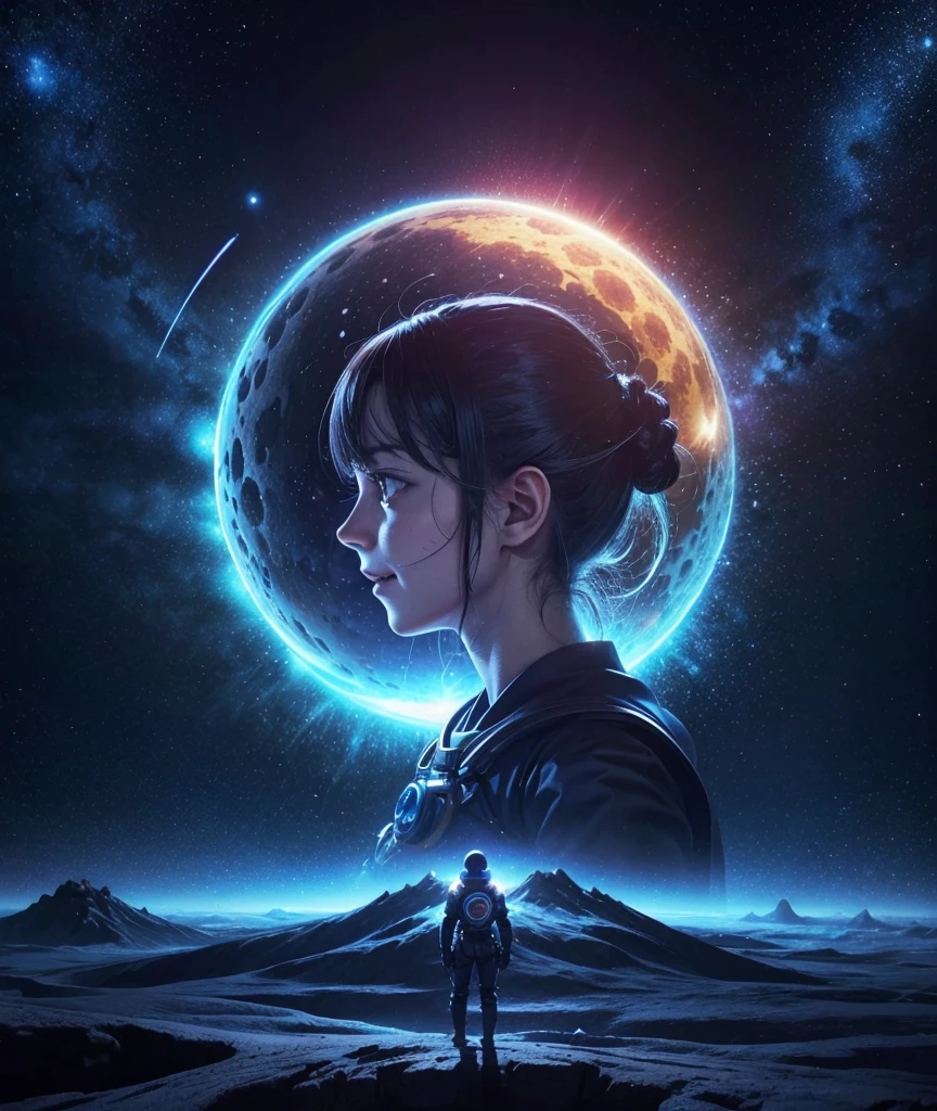 Arafed image of a smiley face in a space filled with stars, ufotable ...