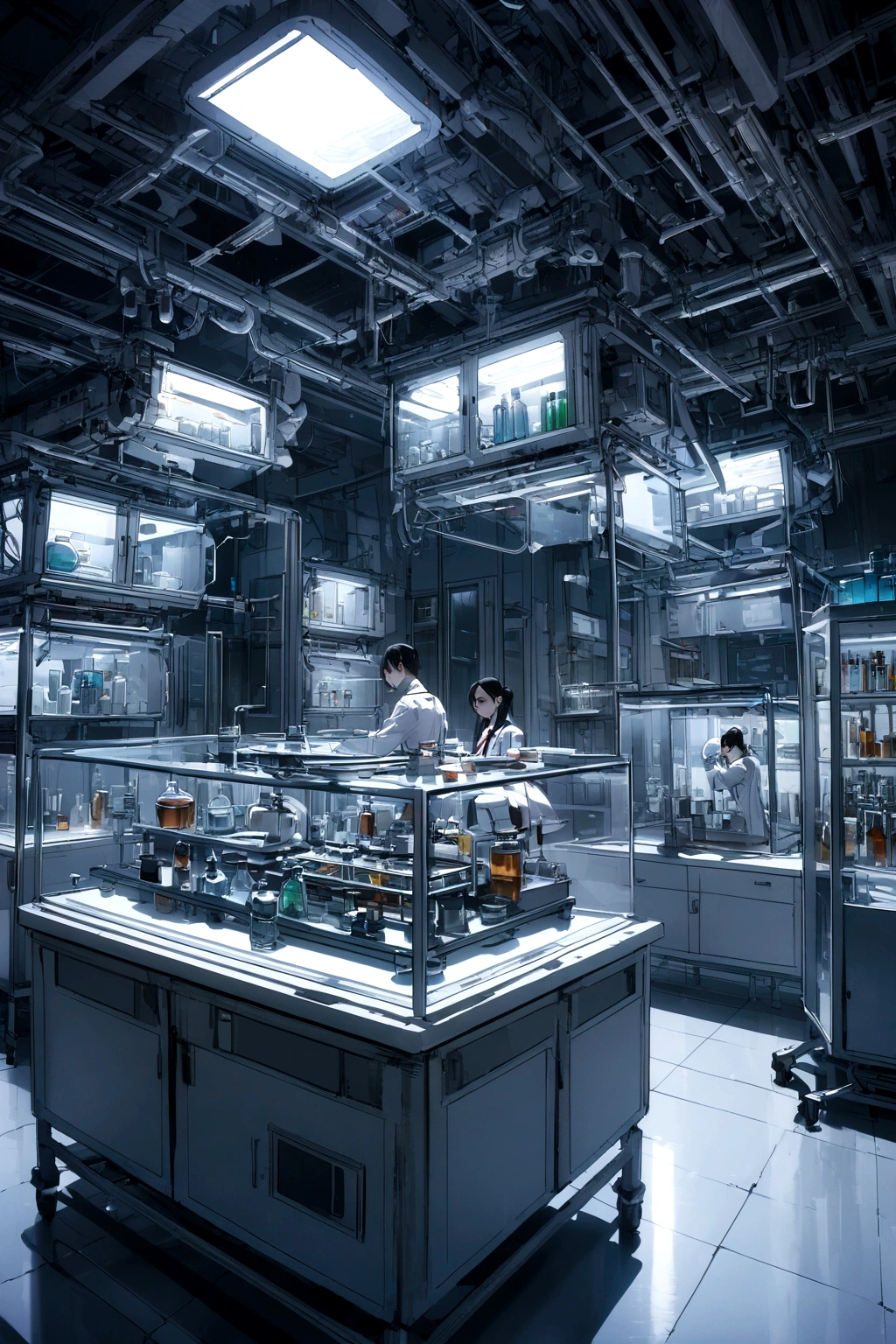 A science lab with human experiment - SeaArt AI