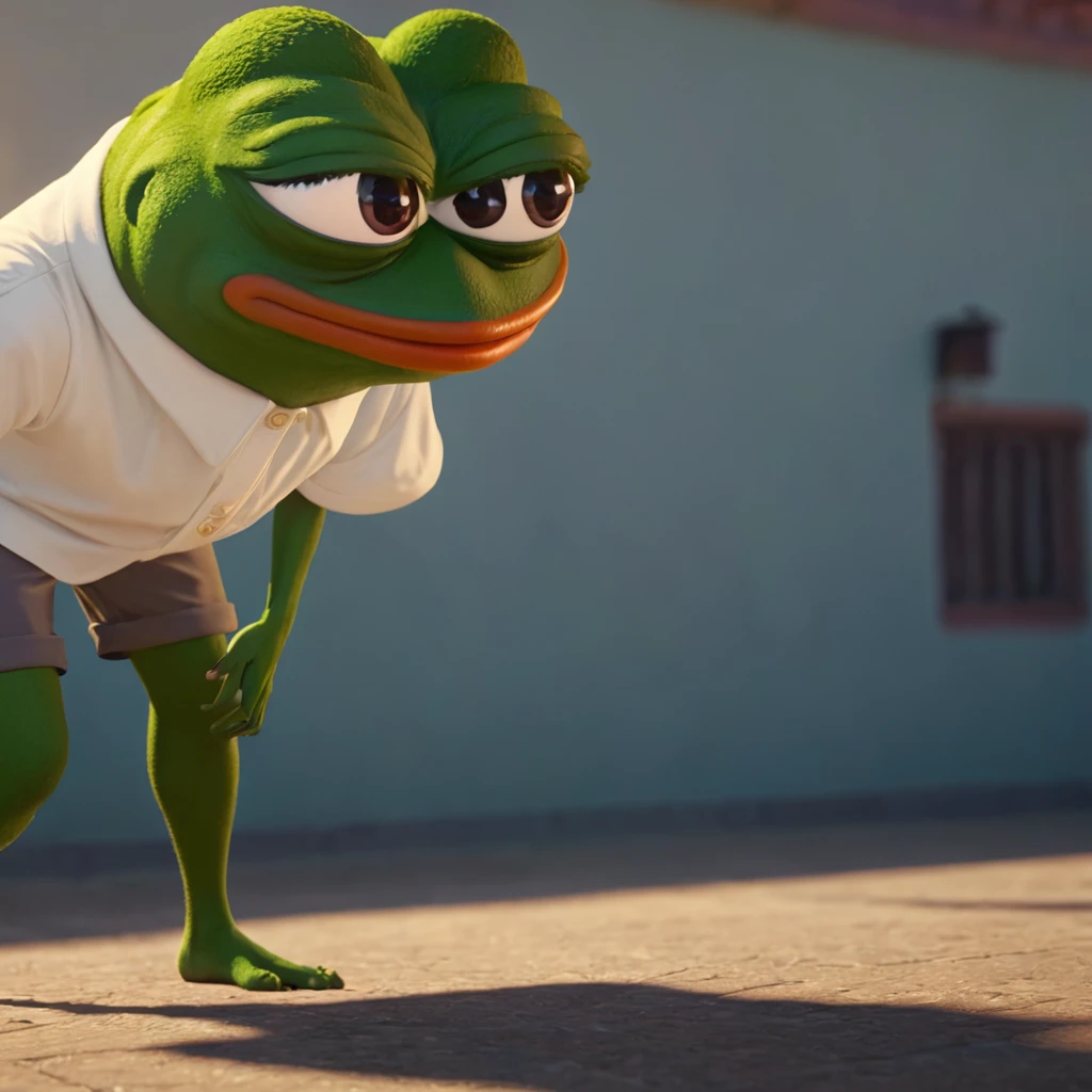 Pepe the frog, ultra detailed, hyperrealistic, 3D render, chicken dance ...