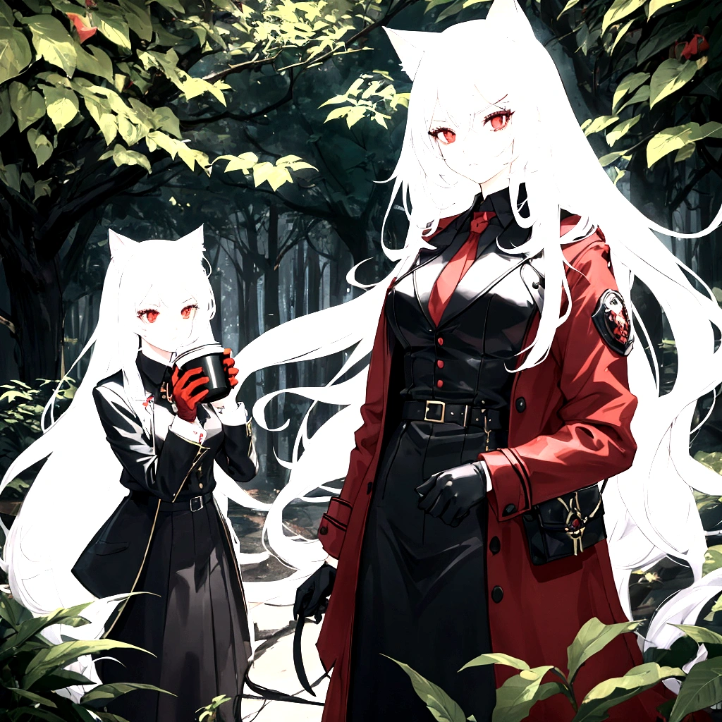 1 girl, beautiful, cool, intimidation, long hair, white hair - SeaArt AI