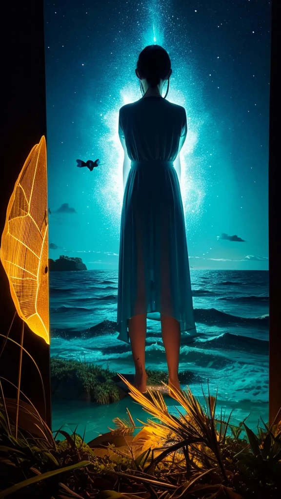 Glowing noctilucent insect, masterpiece, Sea of night - SeaArt AI