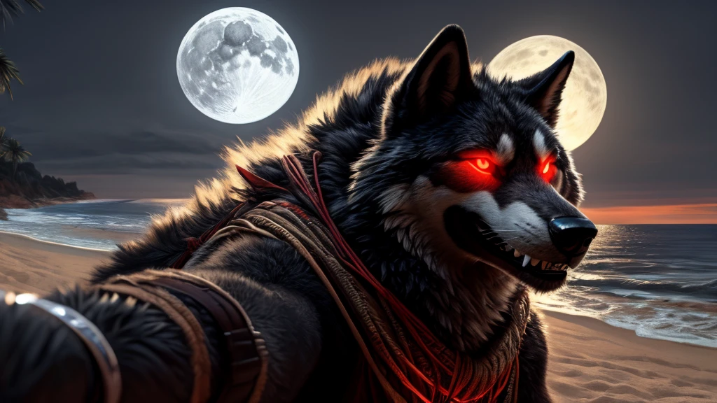 Uploaded to e621, beautiful and detailed portrait of a male feral Wolf ...