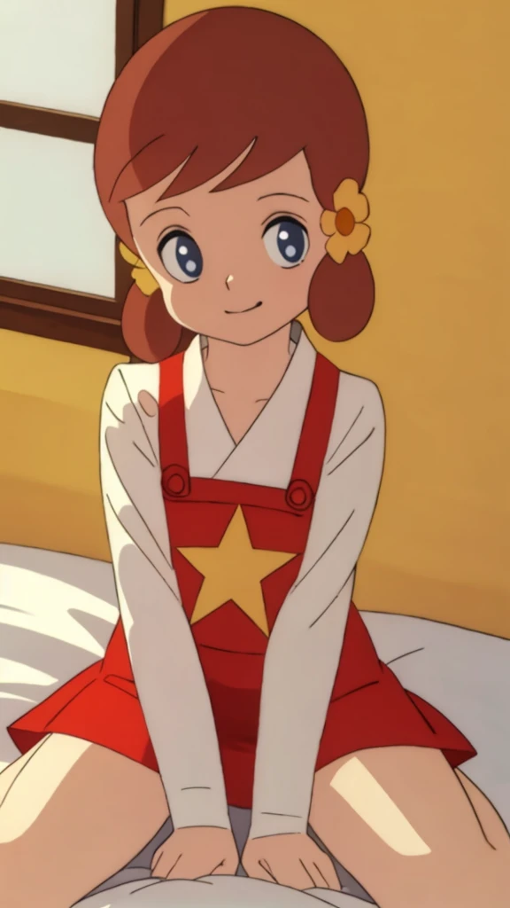 Masterpiece, best quality, solo, 1girl, chappy,、Sit on the bed - SeaArt AI