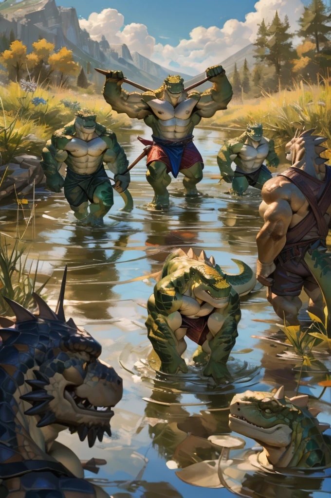 By Taran fiddler, bara, multiple people, lizard, older male, detailed ...