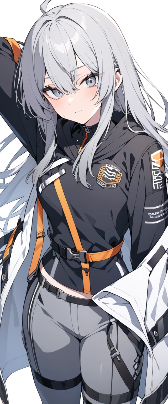 Gray hair(It's about to go to the waist) ・Large breasts(AND - SeaArt AI