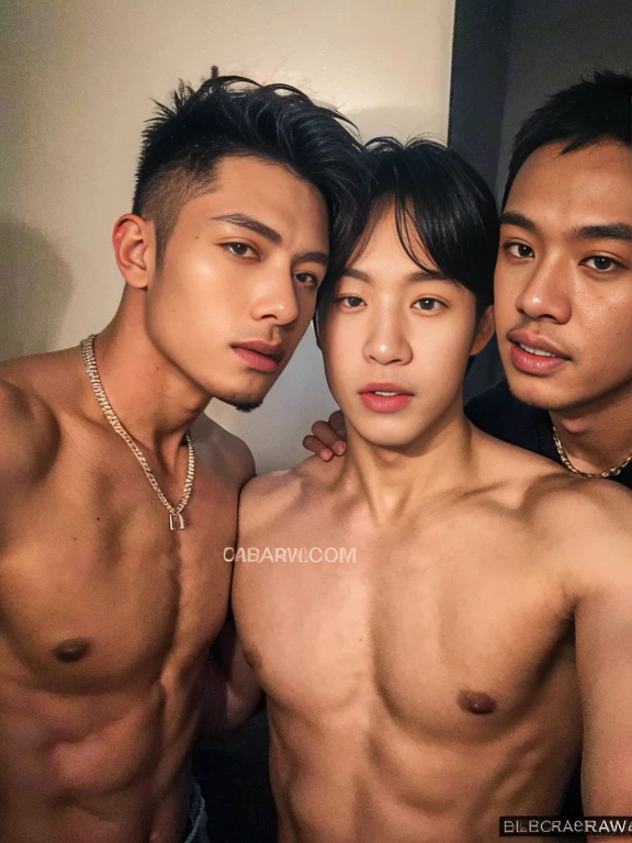 Kpop idol , boys group , 3boys in photo , nude , naked , sexy - SeaArt AI