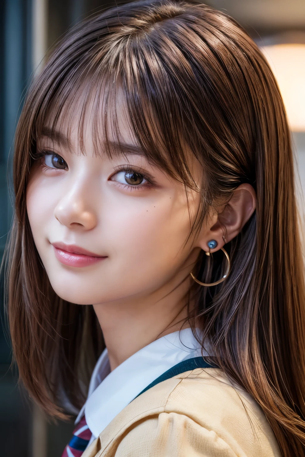 A close up of a woman with a tie and a jacket - SeaArt AI